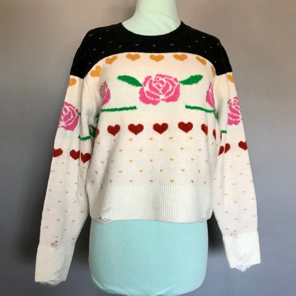 Wildfox | Sweaters | Wildfox Rose Fair Knit Sweater Vintage Lace | Poshmark